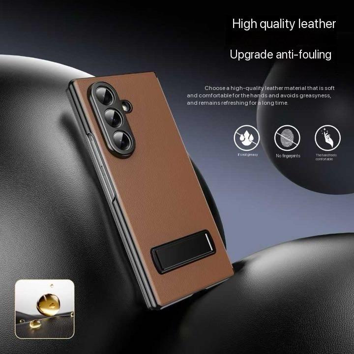 Samsung Galaxy Fold Series Flip Cover With Kickstand Electroplated Pu ...